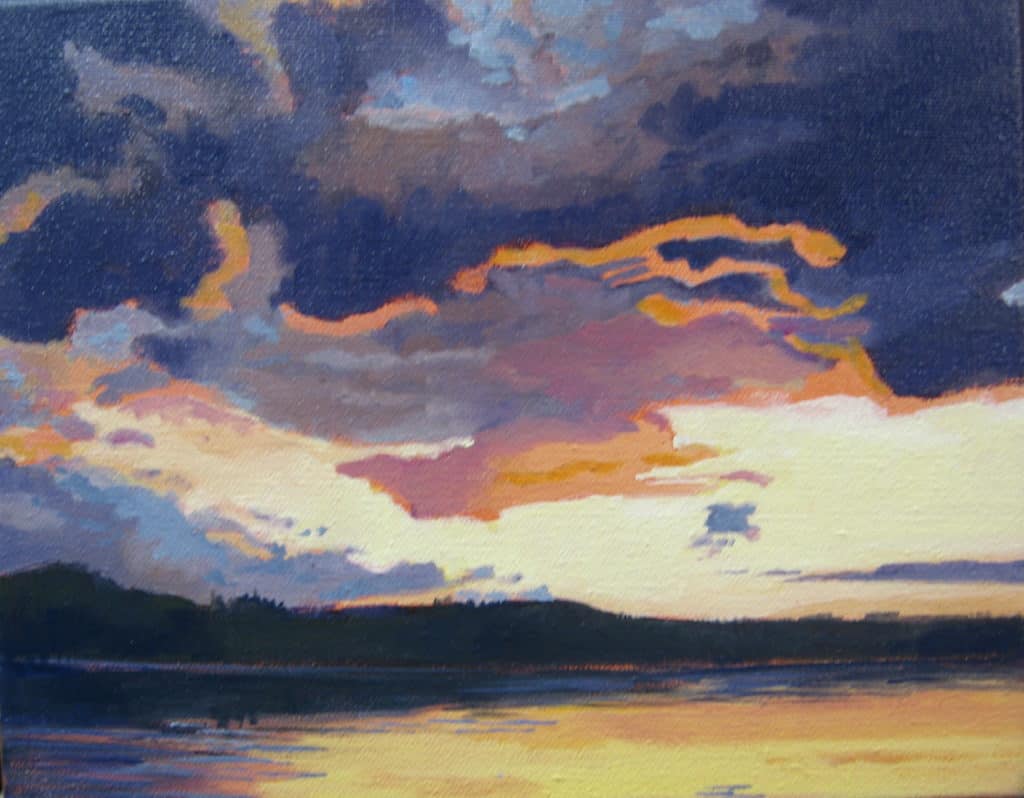 Sunset at Long Lake by Kathleen Best Gillman – The Art League